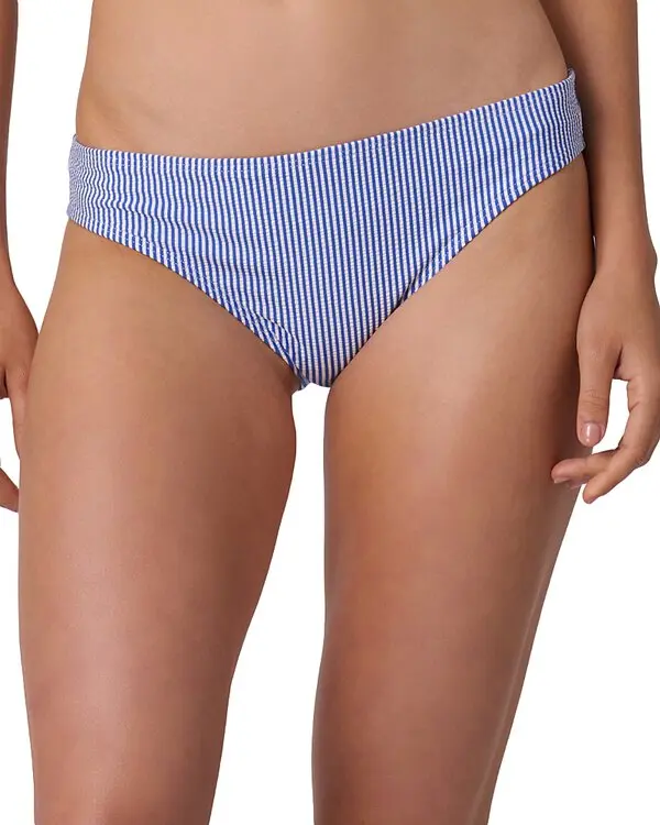 Shoshanna Striped Bikini Bottom - French Blue/optic