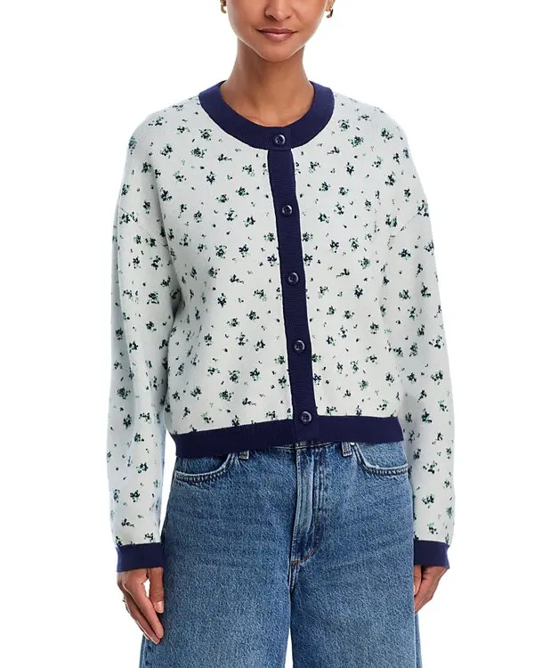 Aqua Floral Cardigan - Blue Multi