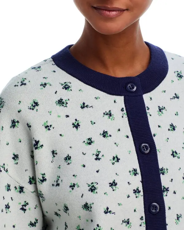 Aqua Floral Cardigan - Blue Multi