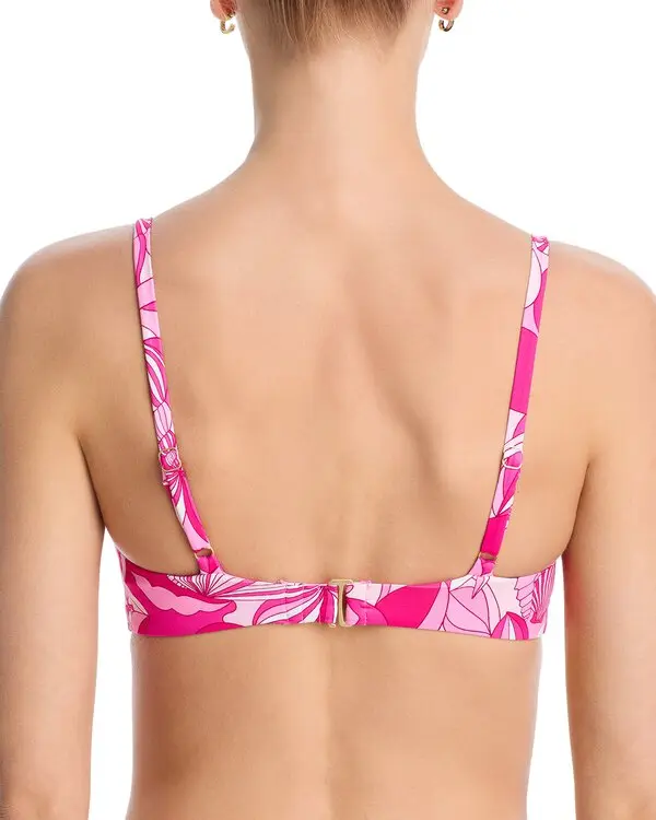 Aqua Swim Ring Bralette Bikini Top - Pink Multi
