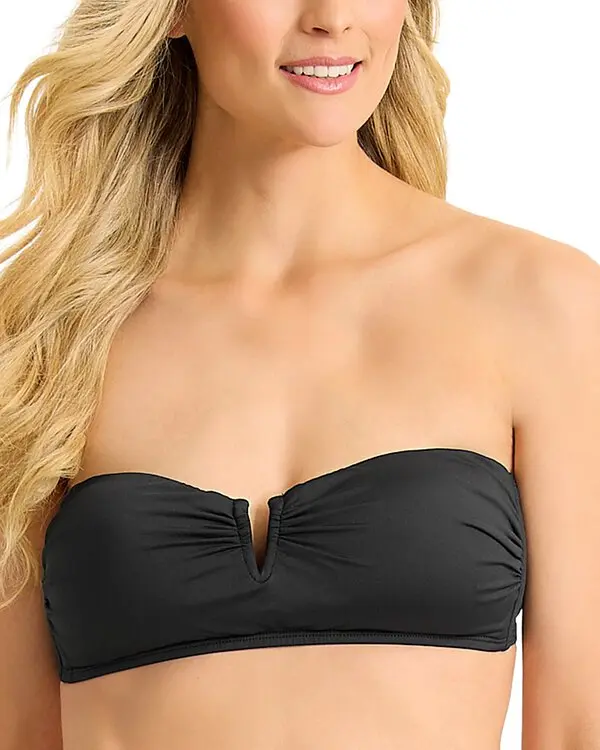 Tommy Bahama Pearl Notched Bandeau Top - Black