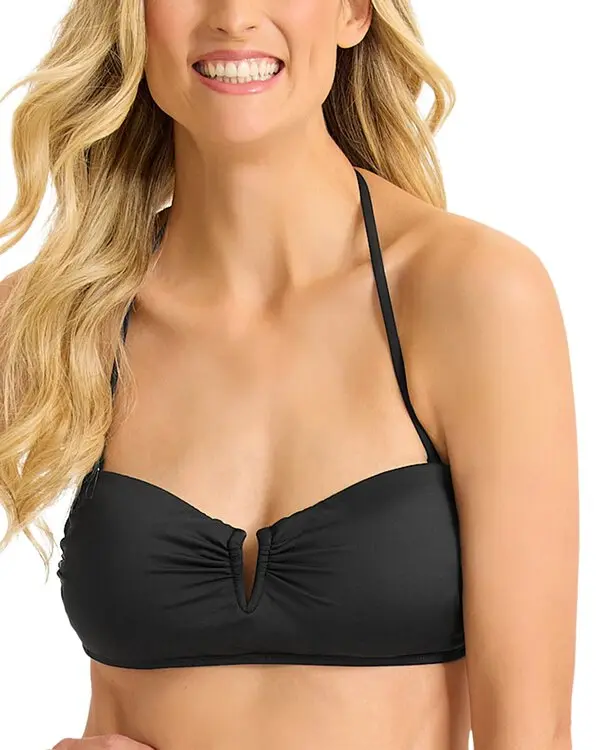 Tommy Bahama Pearl Notched Bandeau Top - Black