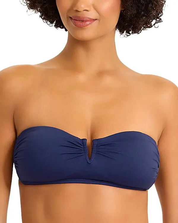 Tommy Bahama Pearl Notched Bandeau Top - Mare Navy