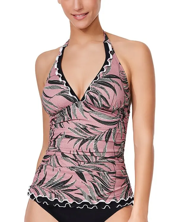 GOTTEX Palmita Halter Tankini Top - Dusk Pink
