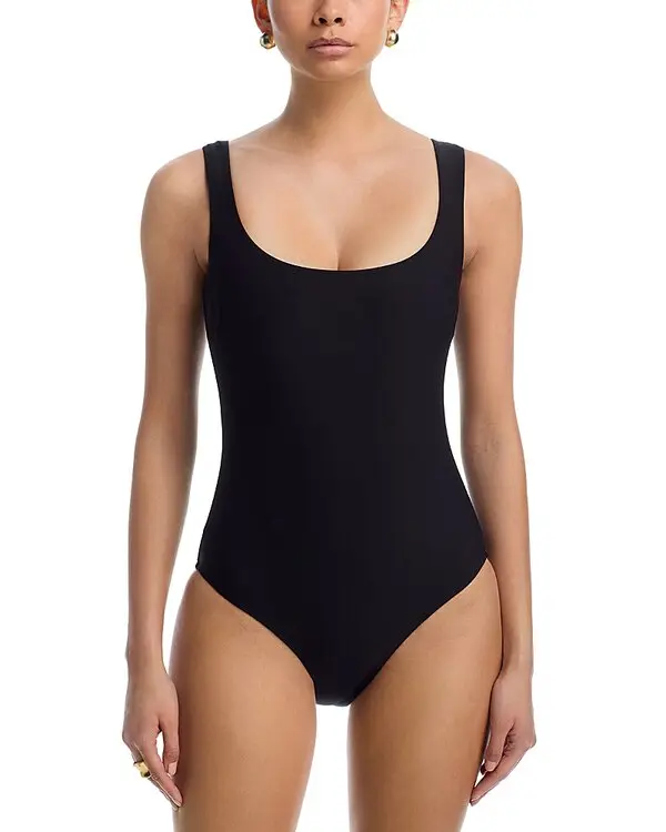 STYLEST Dreamsculpt Square Neck Tank One Piece Swimsuit - Caviar