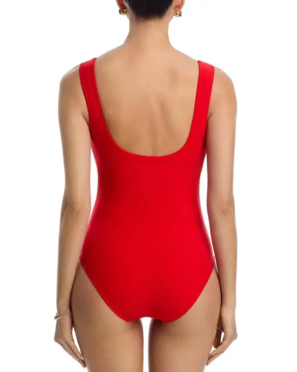 STYLEST Dreamsculpt Square Neck Tank One Piece Swimsuit - Hot Pepper