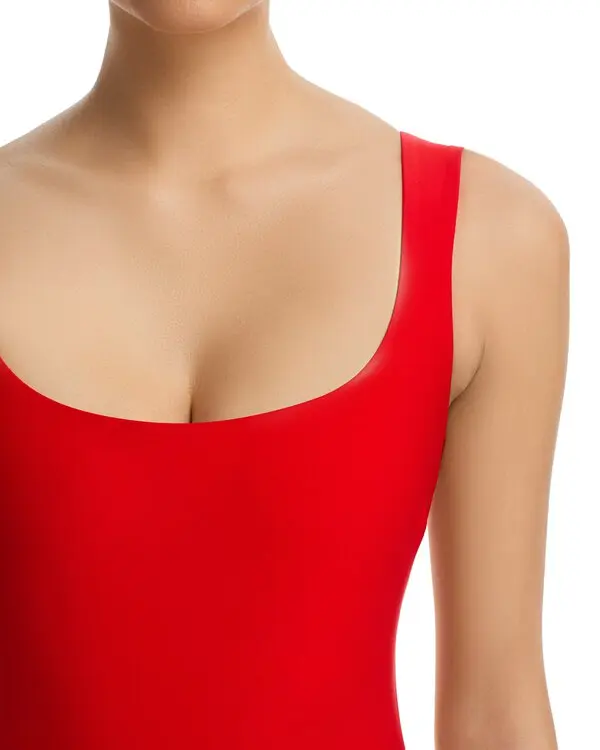 STYLEST Dreamsculpt Square Neck Tank One Piece Swimsuit - Hot Pepper