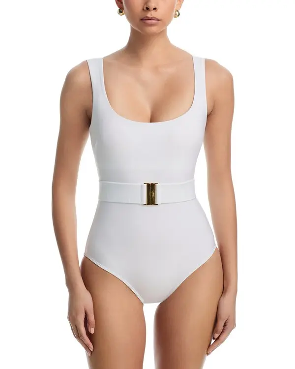 STYLEST Dreamsculpt Square Neck Tank One Piece Swimsuit - Blanc