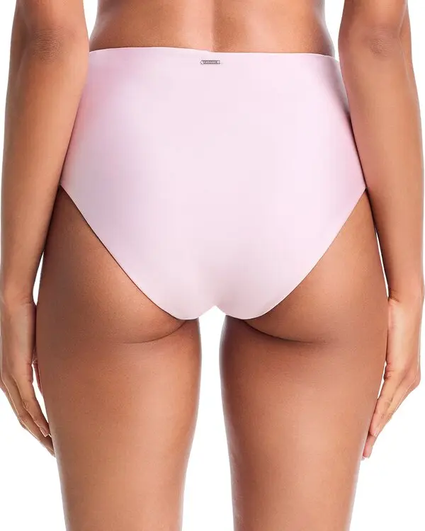 Simkhai Teya High-waisted Ruched Bikini Bottom - Tulip