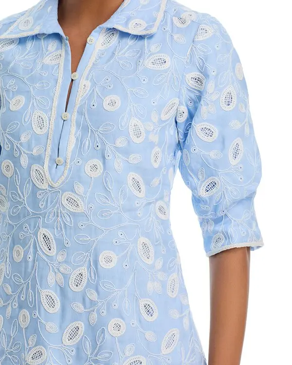 Simkhai Freya Embroidered Linen Mini Dress