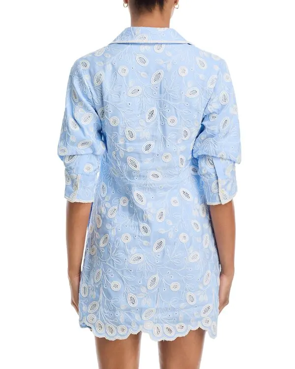 Simkhai Freya Embroidered Linen Mini Dress