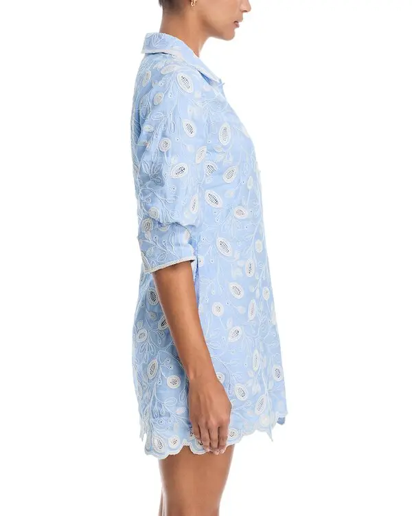 Simkhai Freya Embroidered Linen Mini Dress