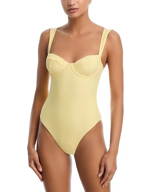 Simkhai Kyle Bustier One Piece Swimsuit - Buttercream