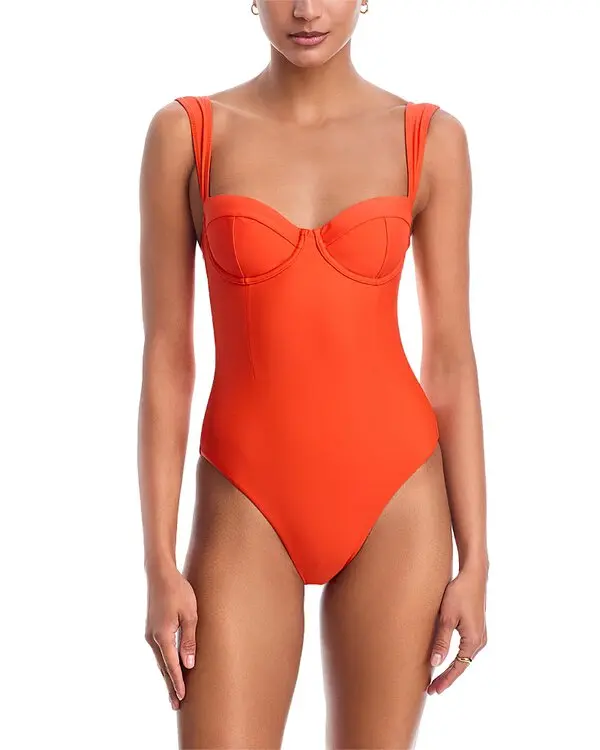 Simkhai Kyle Bustier One Piece Swimsuit - Lobster