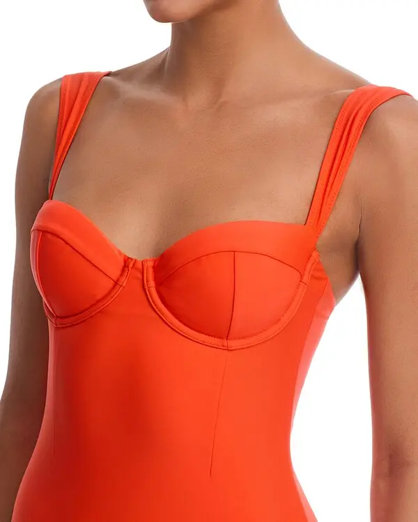 Simkhai Kyle Bustier One Piece Swimsuit - Lobster