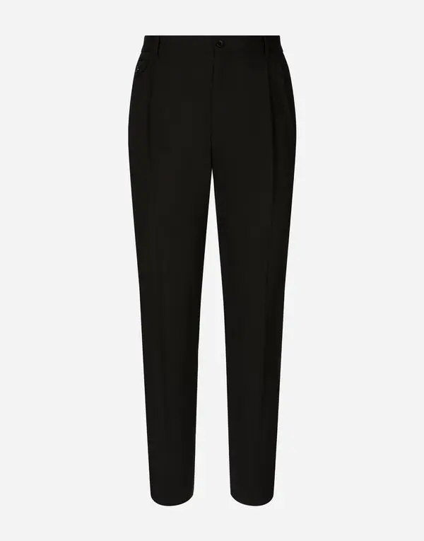 Dolce & Gabbana Tailored Stretch Wool Pants - Black