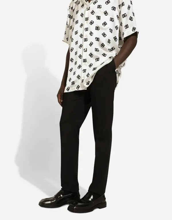 Dolce & Gabbana Tailored Stretch Wool Pants - Black