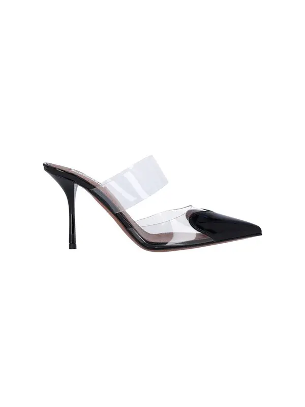 Alaïa Heart Mules - Black