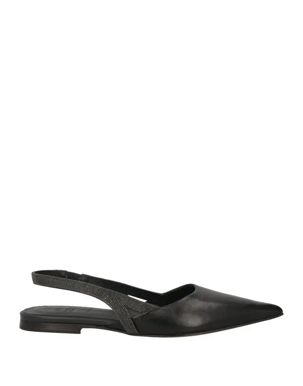 Brunello Cucinelli Leather Slingback Ballet Flats