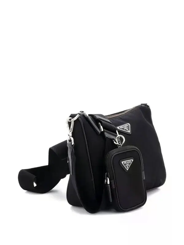 Prada Re-edition 2000 Double Zip Shoulder Bag - Black