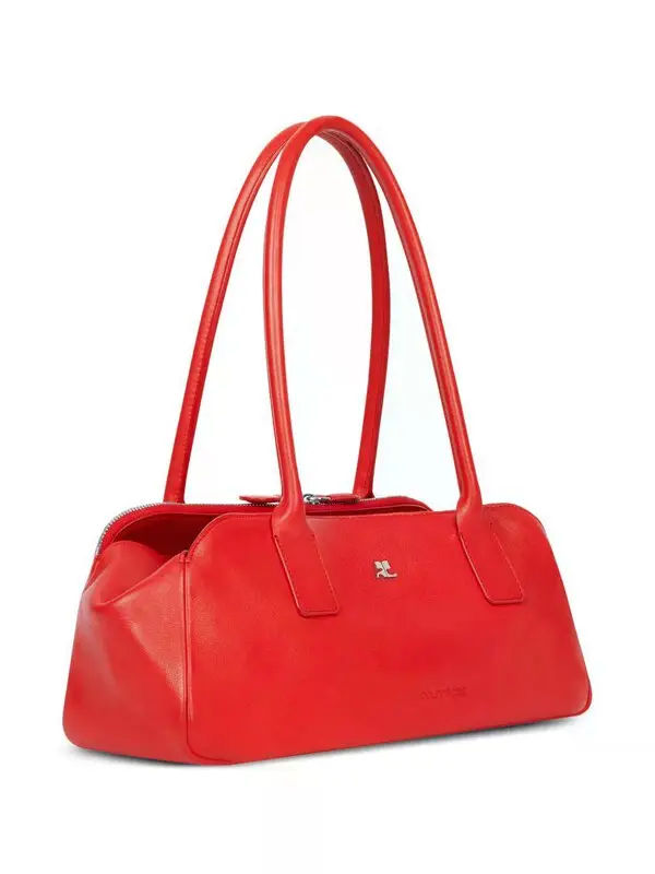 COURREGES Strip Leather Shoulder Bag - Red