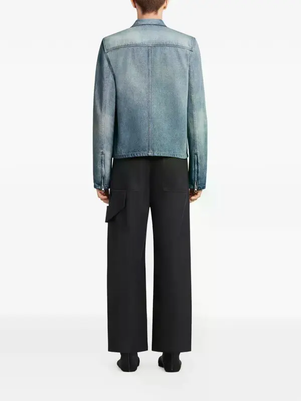 COURREGES Stand-up Collar Denim Jacket - Blue