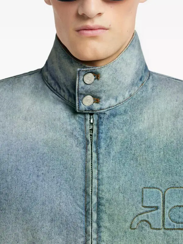 COURREGES Stand-up Collar Denim Jacket - Blue