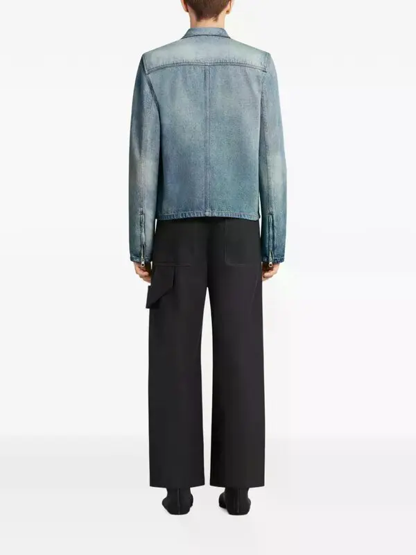 COURREGES Stand-up Collar Denim Jacket - Blue