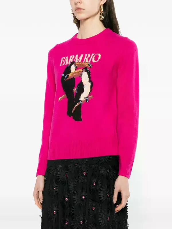 Farm Rio Toucan Applique Sweater