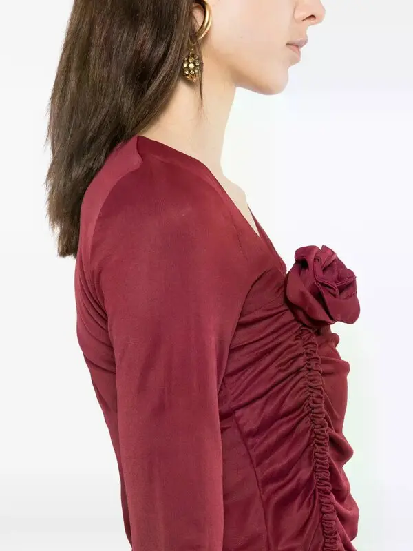 Farm Rio Floral-embellished Blouse - Red