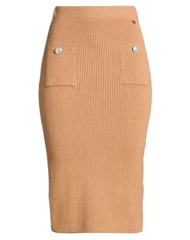 Liu Jo Midi Pencil Skirt With Embellished Pockets - Beige