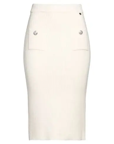 Liu Jo Midi Pencil Skirt With Embellished Pockets - Ivory