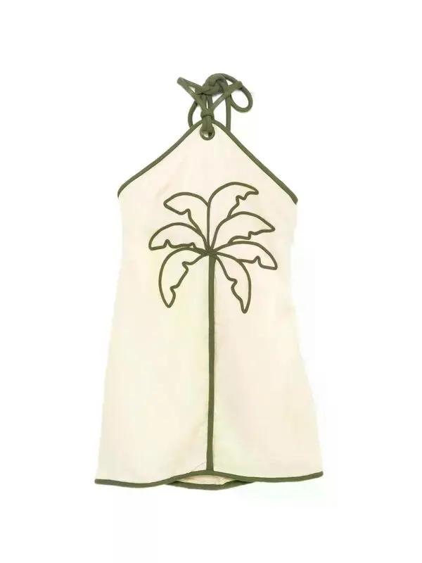 Farm Rio Embroidered Mini Dress - Neutrals