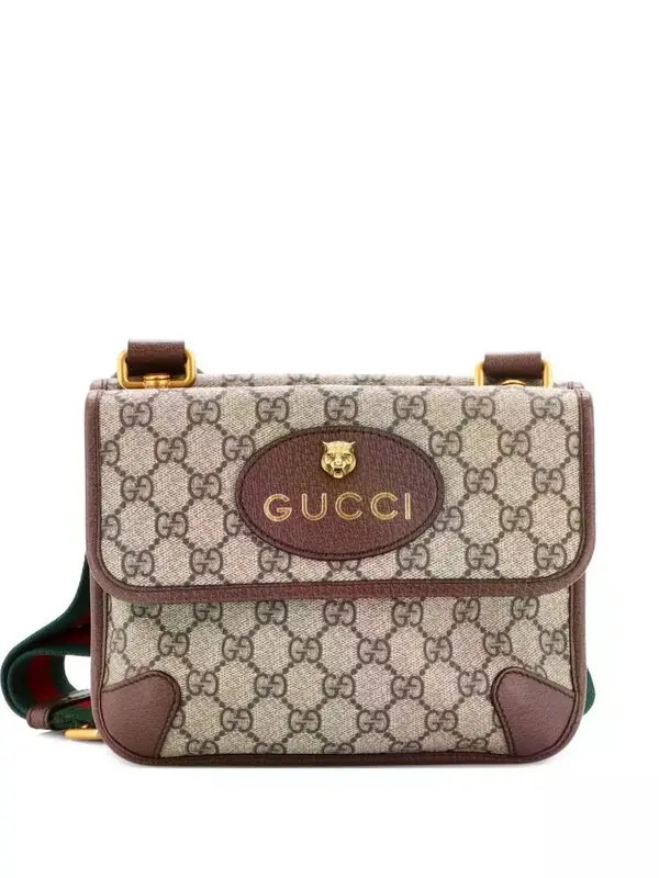 Gucci Neo Vintage Flap Messenger Gg Coated Canvas Small - Brown