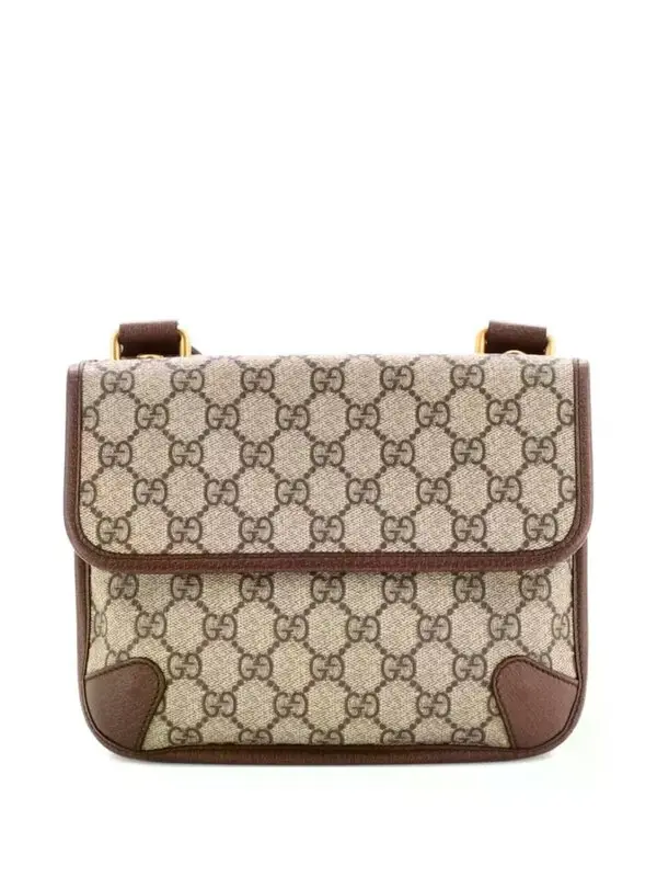 Gucci Neo Vintage Flap Messenger Gg Coated Canvas Small - Brown