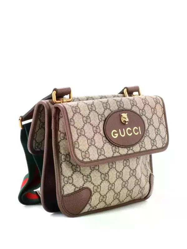 Gucci Neo Vintage Flap Messenger Gg Coated Canvas Small - Brown