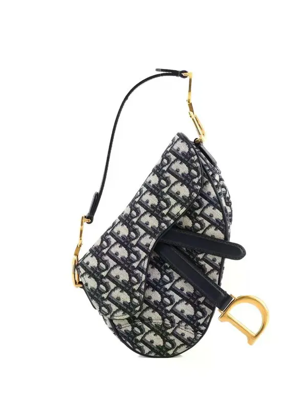 Dior Saddle Oblique Canvas Mini Shoulder Bag - Blue