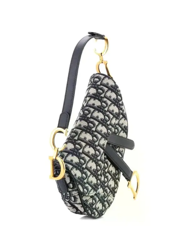 Dior Saddle Oblique Canvas Mini Shoulder Bag - Blue