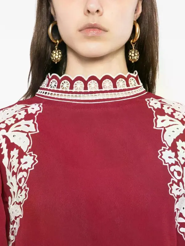 Farm Rio Floral-embroidered Blouse