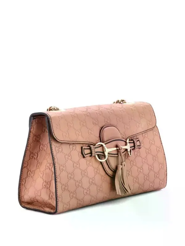 Gucci Emily Chain Flap Shoulder Bag Ssima Leather Medium - Pink