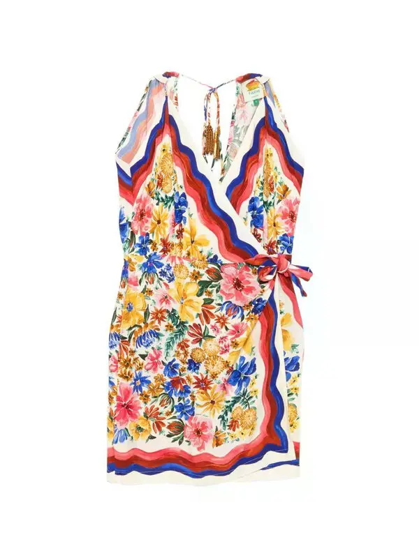 Farm Rio Floral-print Mini Dress - White