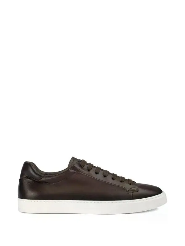 DOUCAL'S Leather Lace-up Sneakers - Brown