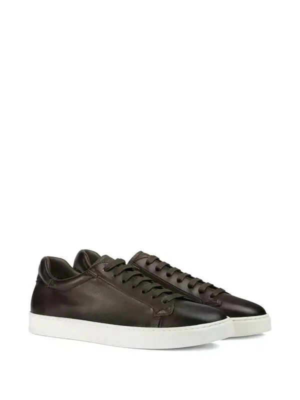 DOUCAL'S Leather Lace-up Sneakers - Brown
