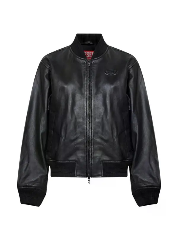DIESEL Leather Zip-up Jacket