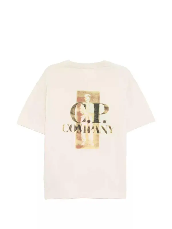 C.P. COMPANY Logo-print T-shirt - Neutrals