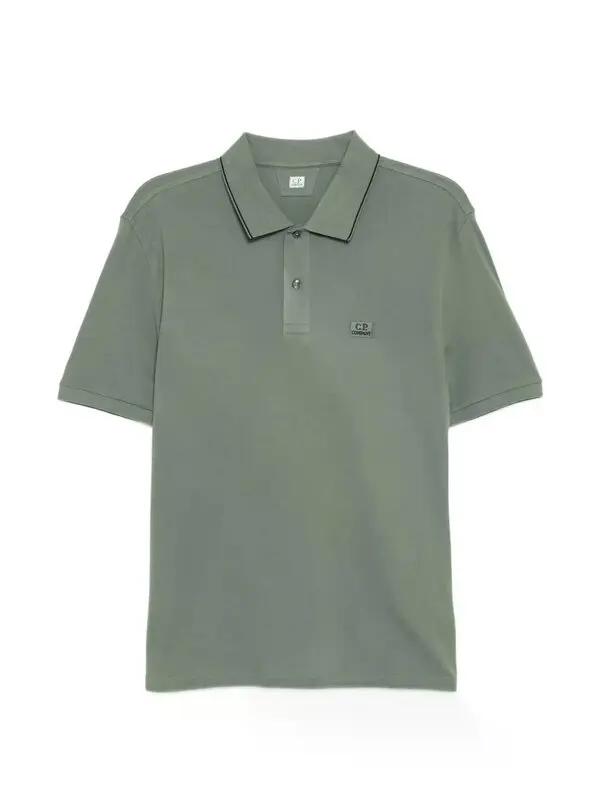 C.P. COMPANY Logo-embroidered Polo Shirt - Green