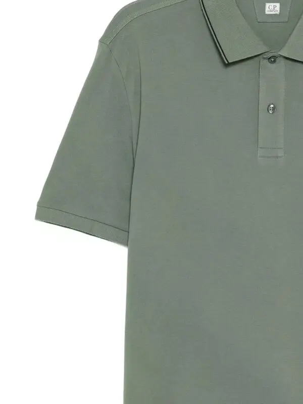 C.P. COMPANY Logo-embroidered Polo Shirt - Green