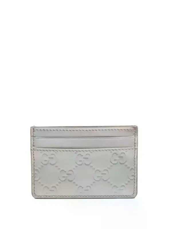 Gucci 2016-2026 Patent Guccissima Card Holder - Silver
