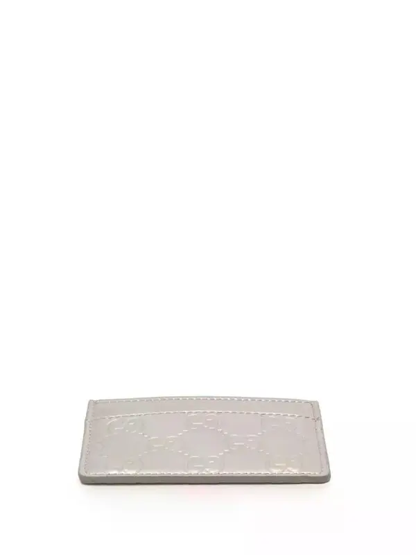 Gucci 2016-2026 Patent Guccissima Card Holder - Silver