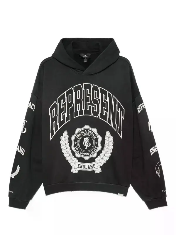REPRESENT Legacy Crest Hooded Sweatshirt - Black